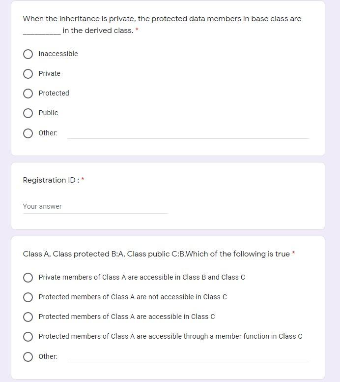 Solved When the inheritance is private, the protected data | Chegg.com