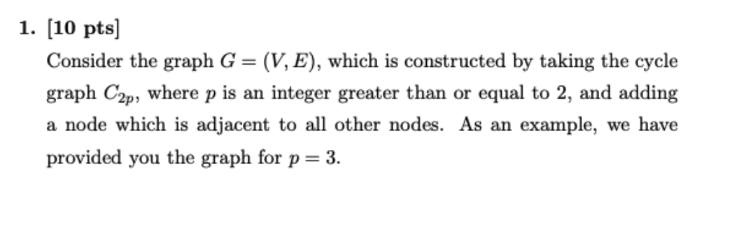 Solved Consider the graph G=(V,E), which is constructed by | Chegg.com