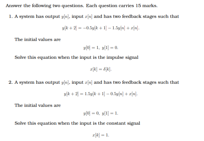 Solved Answer the following two questions. Each question | Chegg.com