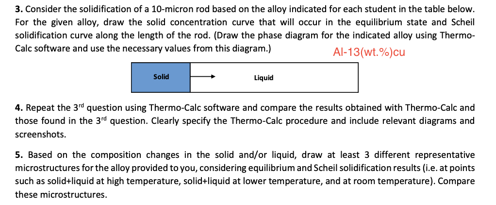 Solved Consider the solidification of a 10-micron rod based | Chegg.com