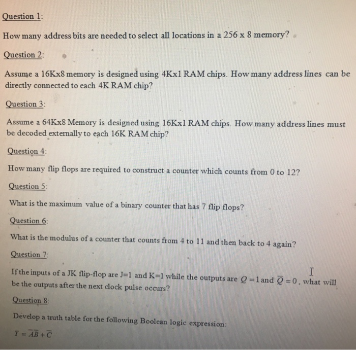 Solved How many address bits are needed to select all | Chegg.com