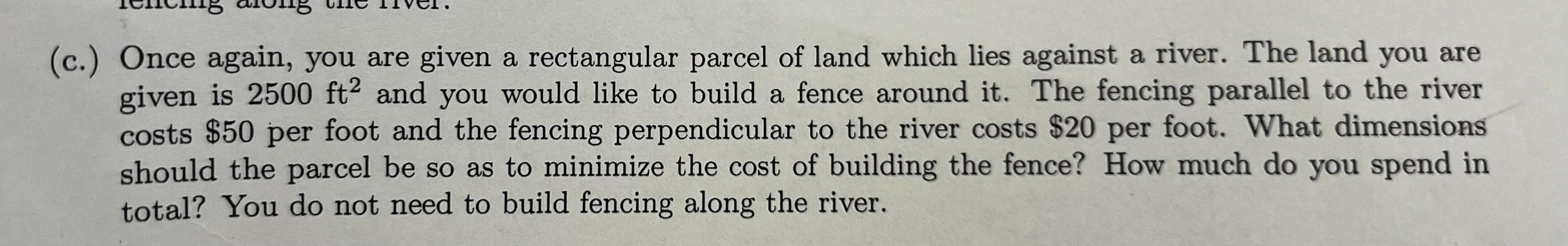 Solved Once again, you are given a rectangular parcel of | Chegg.com