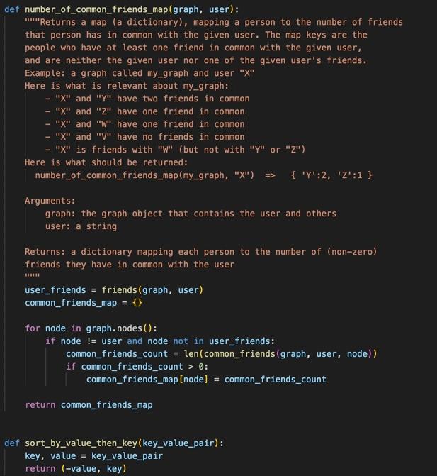 Solved def recommend_by_influence(graph, user): muneturn a | Chegg.com