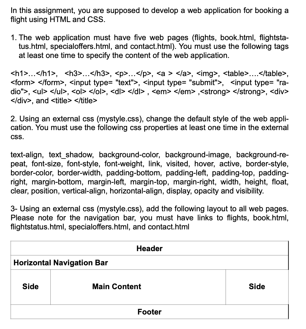 Solved In this assignment, you are supposed to develop a web | Chegg.com