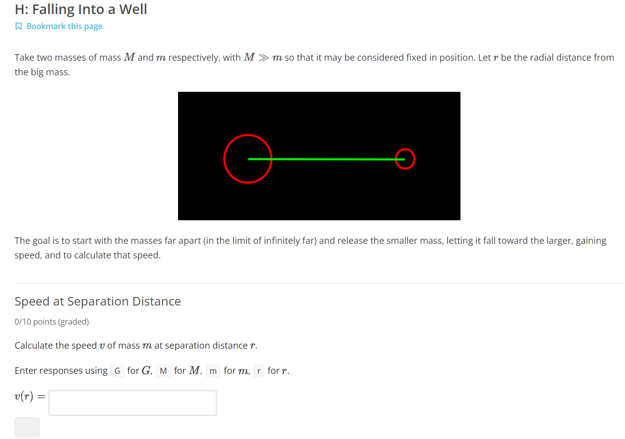 Solved Take two masses of mass M and m respectively, with | Chegg.com