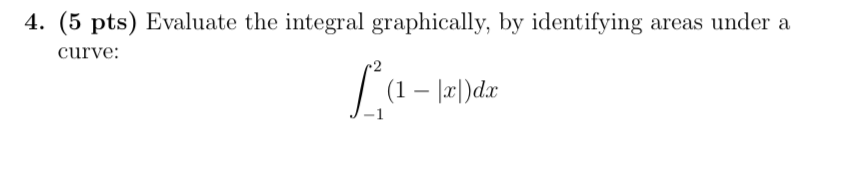 Solved 4. (5 pts) Evaluate the integral graphically, by | Chegg.com