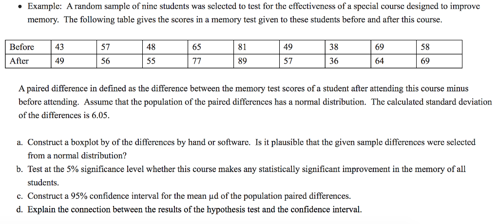 Solved * Example: A random sample of nine students was | Chegg.com