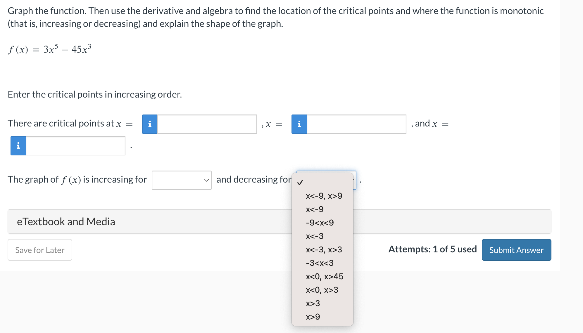 Solved Graph the function. Then use the derivative and | Chegg.com