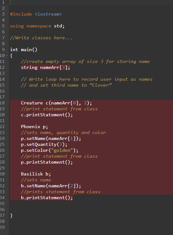 Solved So you need to create one class called creature, and | Chegg.com