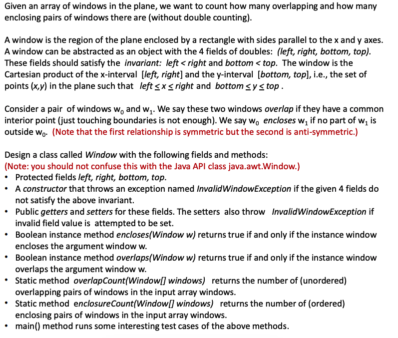 Given an array of windows in the plane, we want to | Chegg.com
