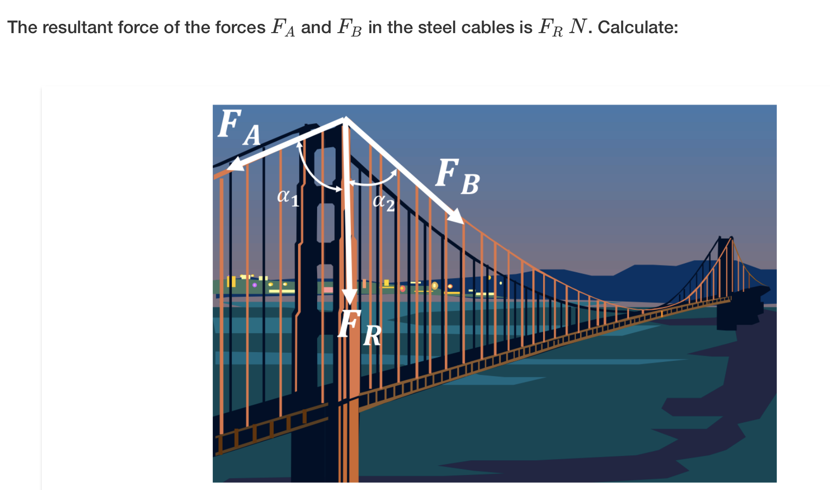 Solved The resultant force of the forces FA and FB in the | Chegg.com
