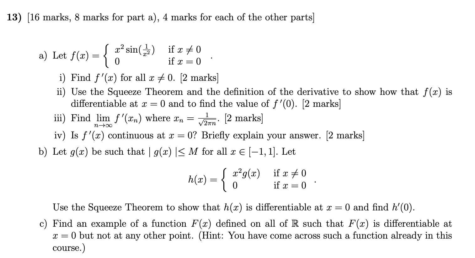 Solved 3) [16 marks, 8 marks for part a), 4 marks for each | Chegg.com