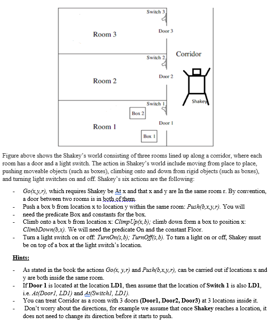 Solved Switch Room 3 Door 3 Corridor Switch 2 Door 2 Room 2 | Chegg.com