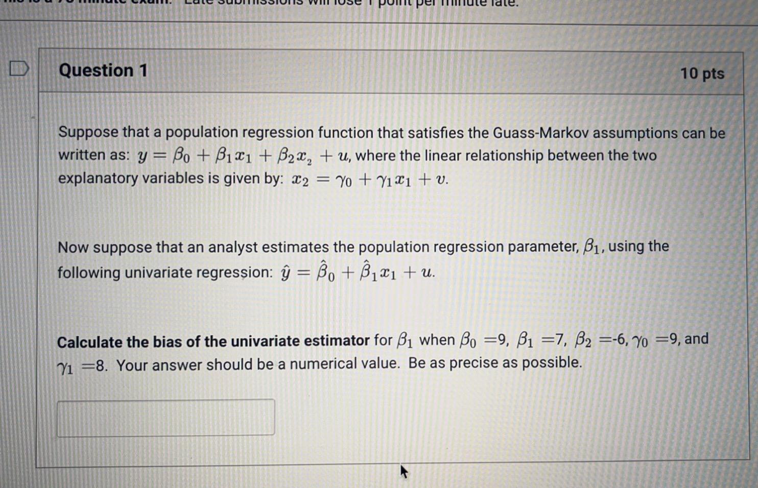 Suppose That A Population Regression Function That