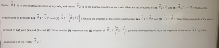 Solved Vector d_1 is in the negative direction of a y axis, | Chegg.com