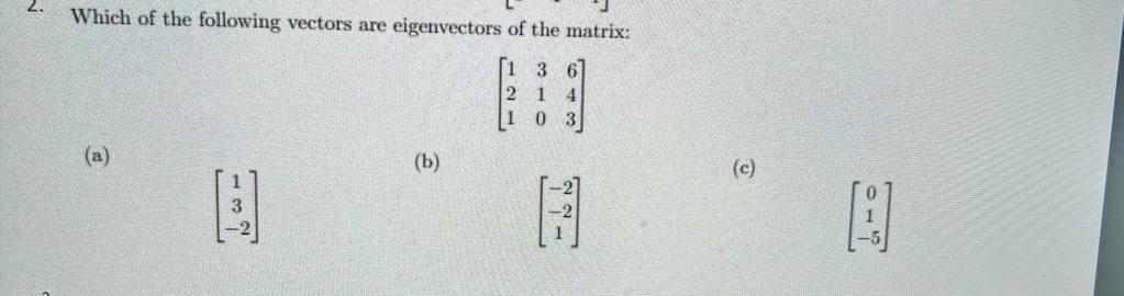 Solved Which of the following vectors are eigenvectors of | Chegg.com