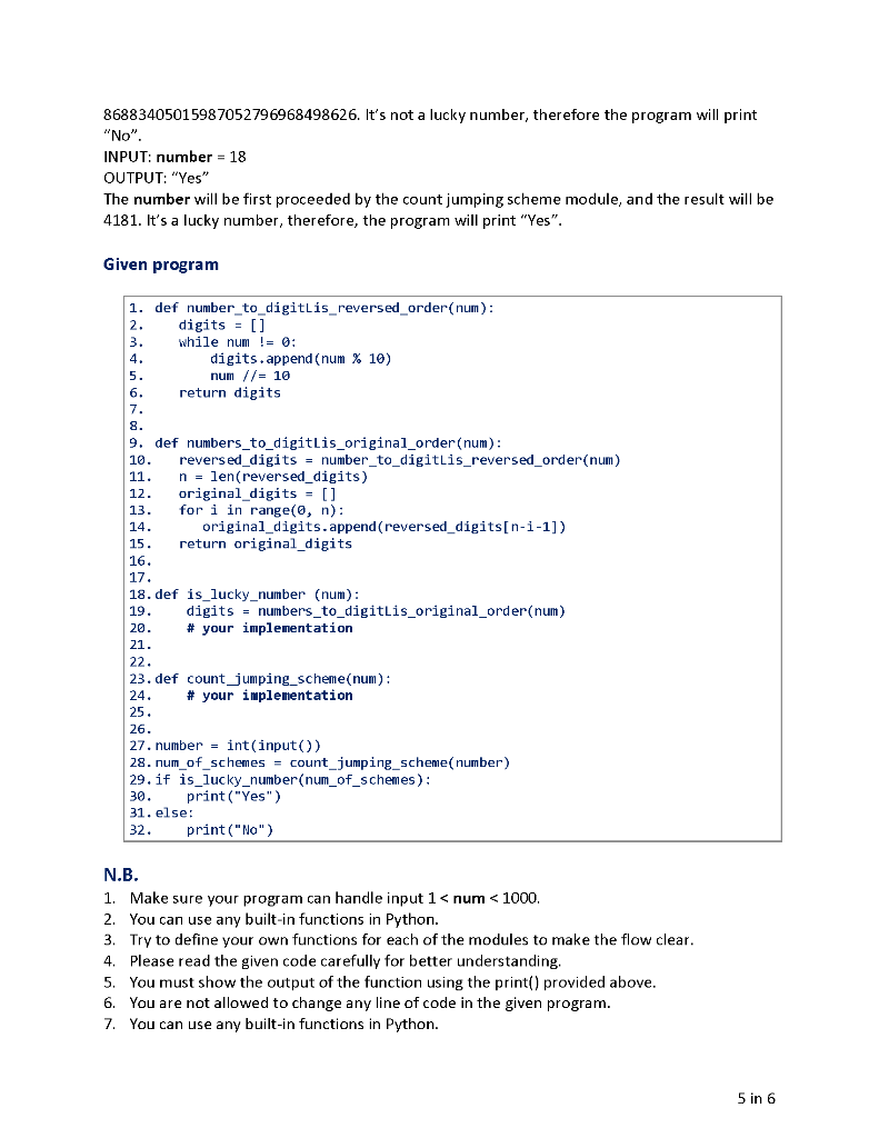 Solved Count jumping scheme The expected input of this | Chegg.com