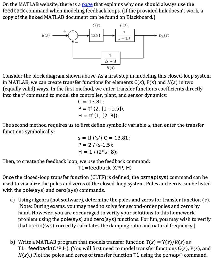 Solved On the MATLAB website, there is a page that explains | Chegg.com
