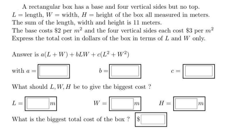 Solved A rectangular box has a base and four vertical sides | Chegg.com