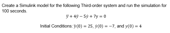 Solved Create a Simulink model for the following Third-order | Chegg.com