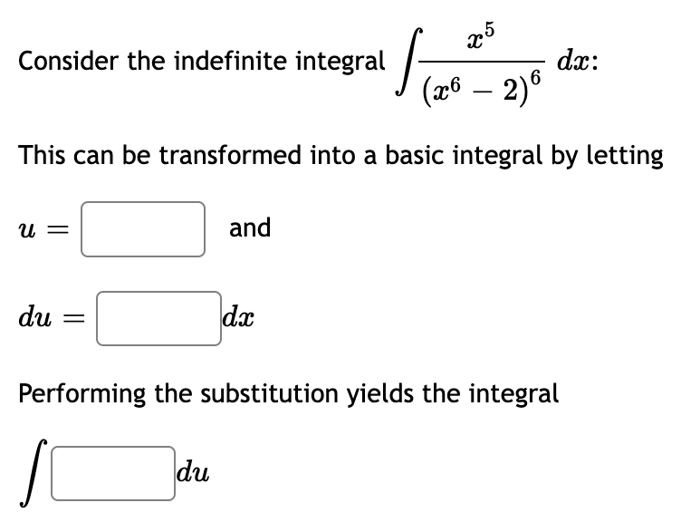 Solved 25 Consider the indefinite integral V ta dx: 6 (26 – | Chegg.com