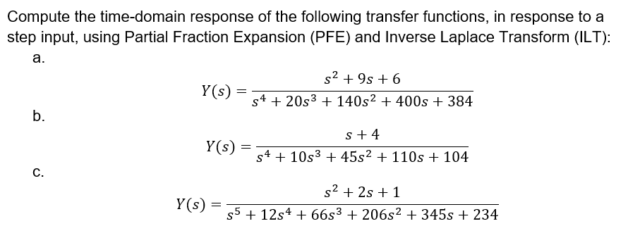 Solved Compute the time-domain response of the following | Chegg.com