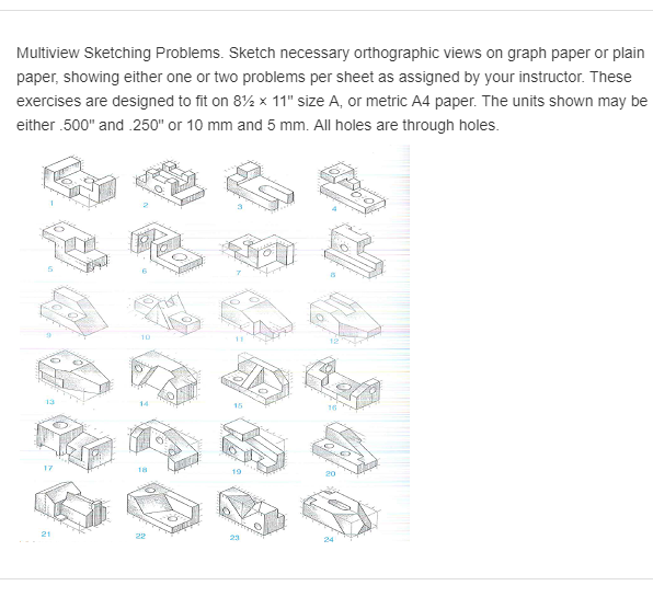 Solved Multiview Sketching Problems. Sketch necessary | Chegg.com