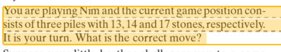 Solved You are playing Nim and the current game position | Chegg.com