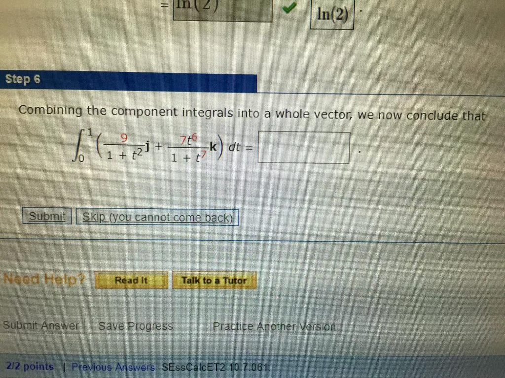 Solved In(2) Step 6 Combining the component integrals into a | Chegg.com