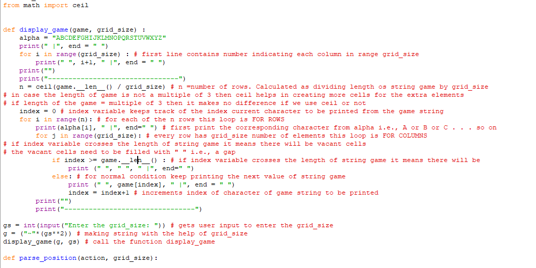 parse_position(action, grid_size) -> tuple This | Chegg.com