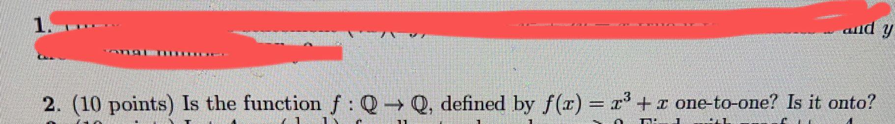 Solved 2 10 Points Is The Function Fq→q Defined By 8927