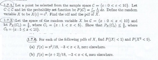 Solved 1.1/ Let a point be selected from the sample space C | Chegg.com
