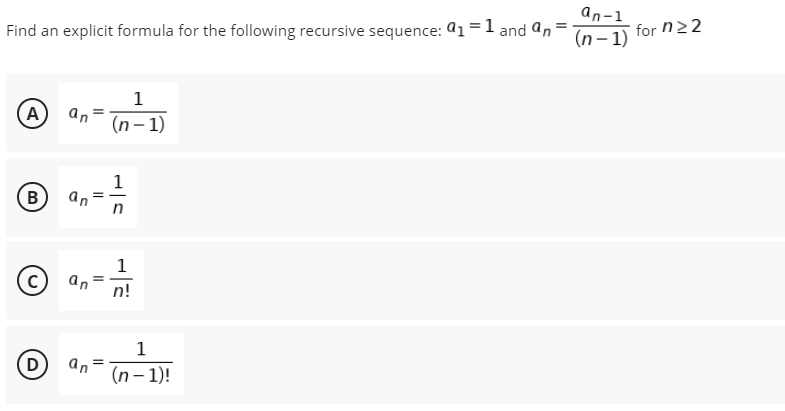 Solved Find an explicit formula for the following recursive | Chegg.com