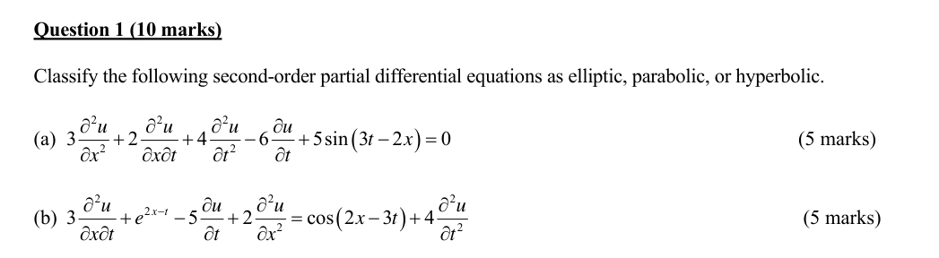 Solved Question 1 (10 ﻿marks)Classify the following | Chegg.com