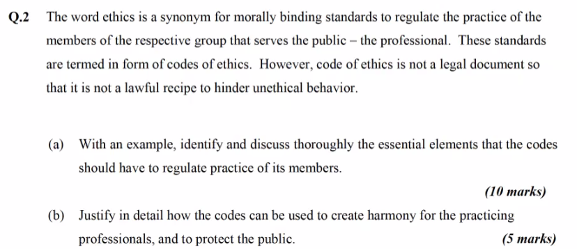 Solved .2 The word ethics is a synonym for morally binding | Chegg.com