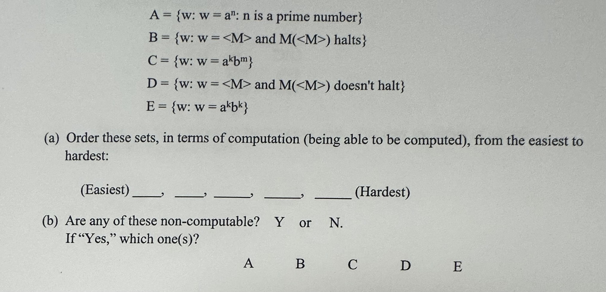 Solved A={w:w=an:n is ﻿a prime number }B={w:w= ﻿and M() | Chegg.com