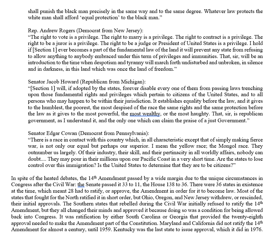 Solved Under Section 1 of the 14th Amendment, | Chegg.com