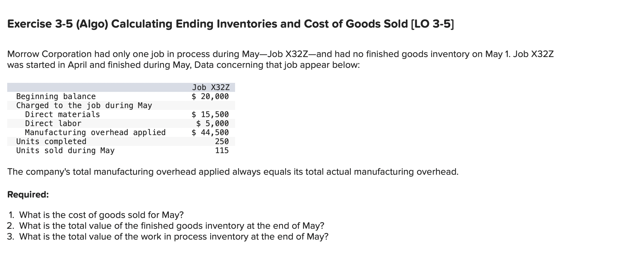 Solved Exercise 3-5 (Algo) Calculating Ending Inventories | Chegg.com