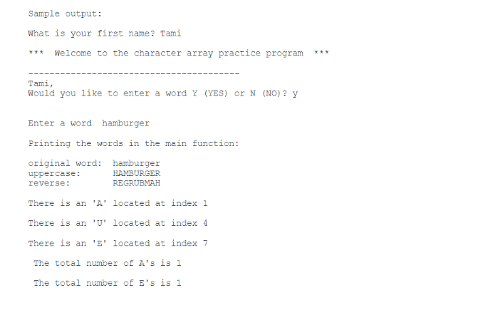 Solved Intro to Programming in C-program 8 (larger program) | Chegg.com