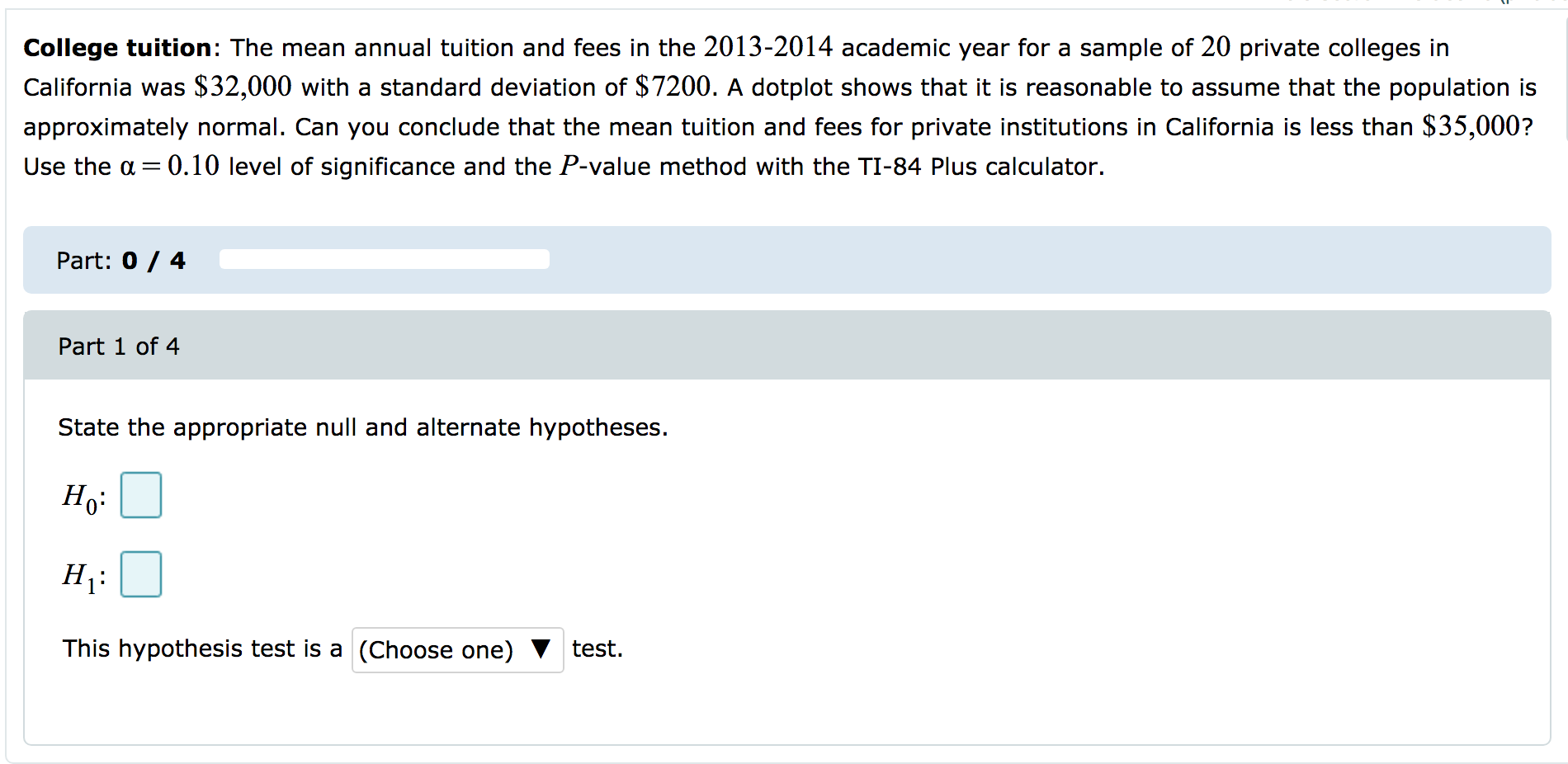 Solved part 2/4 find p-value part 3/4 determine whether to | Chegg.com