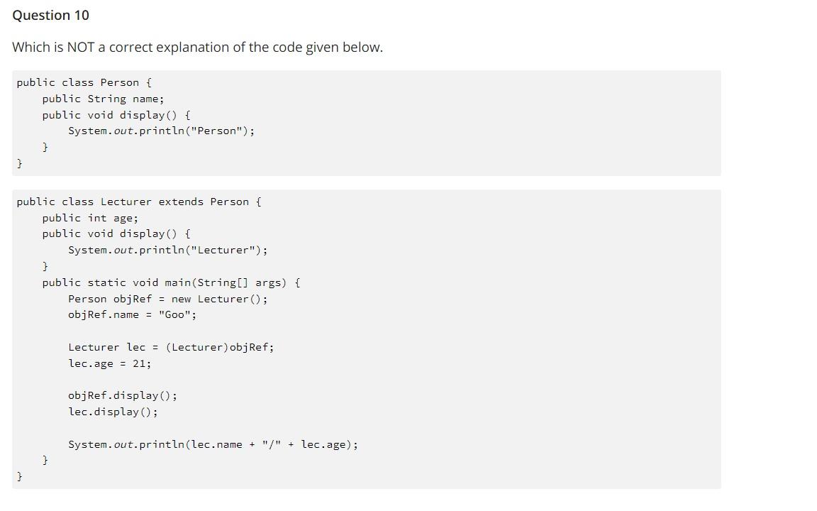 Solved Question 10 Which is NOT a correct explanation of the | Chegg.com