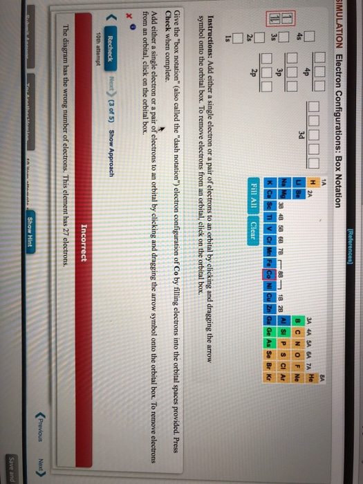 Solved IMULATION Electron Configurations: Box Notation BA 4p | Chegg.com Solved IMULATION Electron Configurations: Box Notation BA 4p | Chegg.com