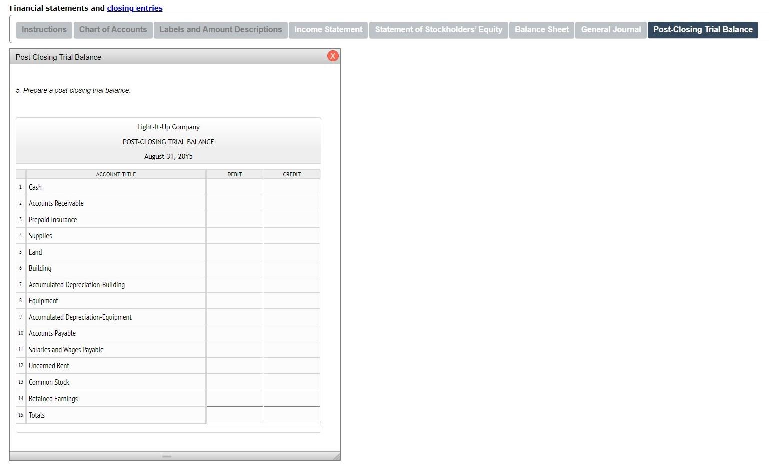 Solved Financial statements and closing entries instructions | Chegg.com