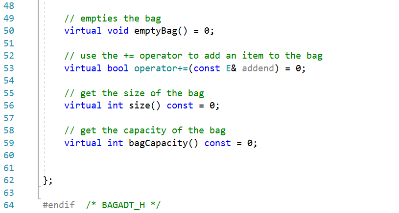 Solved Use the bag ADT provided to create an array-based | Chegg.com