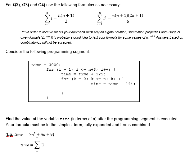 Solved For Q2), Q3) and Q4) use the following formulas as | Chegg.com
