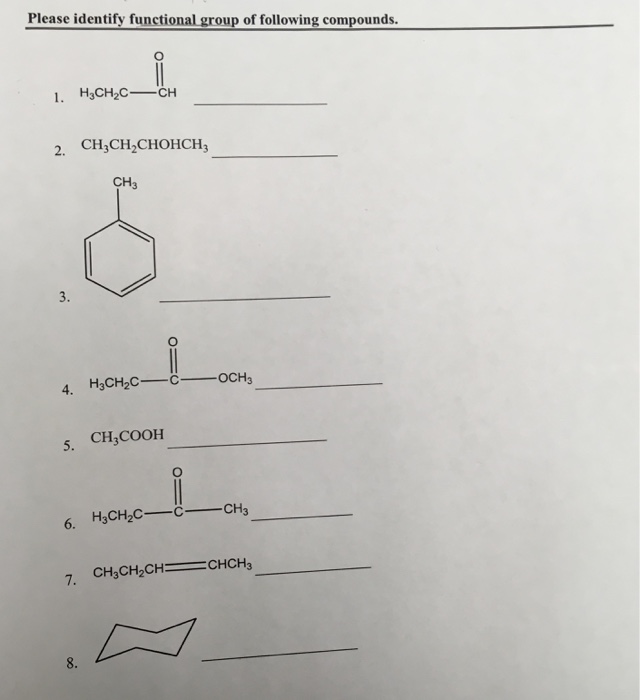 Solved Please identify functional group of following | Chegg.com