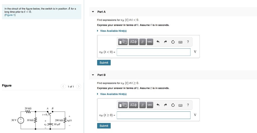 Solved In the circuit of the figure below, the switch is in | Chegg.com