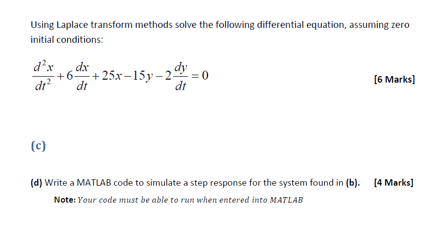 Solved Using Laplace transform methods solve the following | Chegg.com