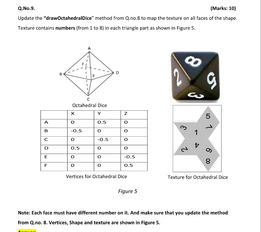 Solved Q.No.8. (Marks: 10) Write (JOGL) method to draw | Chegg.com