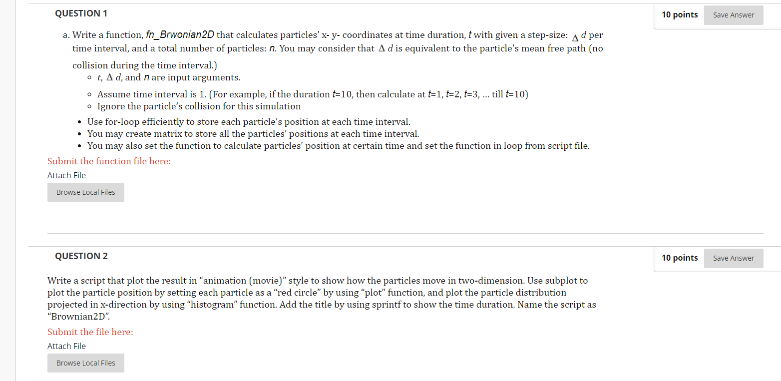 titions Let's simulate the particles diffusion | Chegg.com